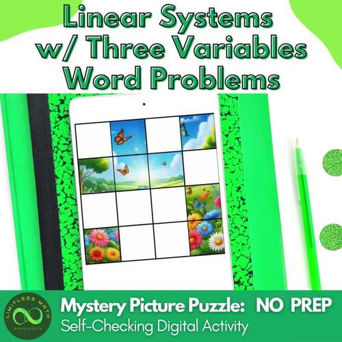 Linear Systems with Three Variables Word Problems - Self-checking ...