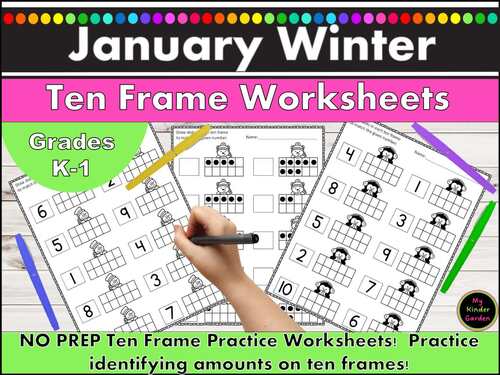 January Winter Ten‑Frame Worksheets – Count, Draw & Write 1–10 ...