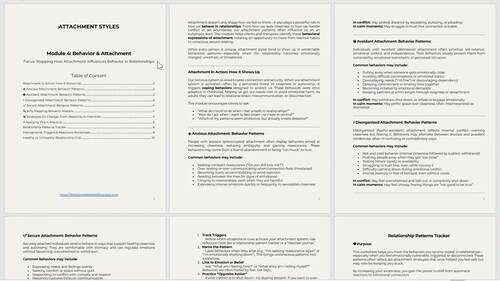 Attachment Patterns Therapy Worksheets Relationship Trauma Recovery ...