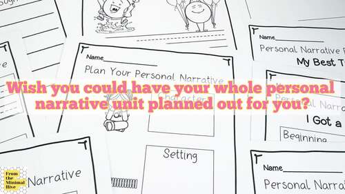 Personal Narrative Writing Unit Templates and Posters for 2nd Grade
