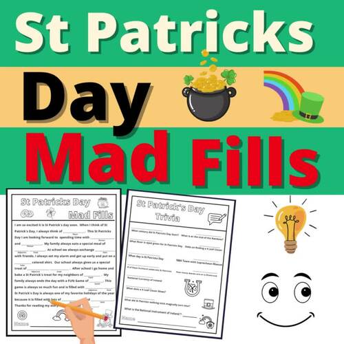 St Patricks Day Mad Fills Writing Prompt Webquest Trivia Activity No ...