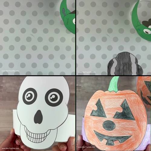Halloween Paper Crowns - Halloween Hats - Headband Craft Activity Mini ...