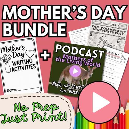 Mother’s Day Bundle – Crafts, Writing, Podcast & Reading Activities for ...