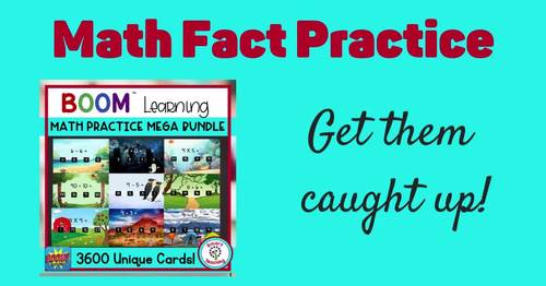 Addition Subtraction Mult Division Math Facts BOOM Card Endles Bundle