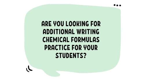 CHEMISTRY Writing Chemical Formulas Practice Worksheets by The French ...