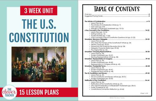 US Constitution Unit | 5th Grade - 8th Grade by The Clever Teacher