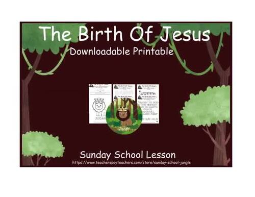 The Birth Of Jesus Sunday School Lesson by Sunday School Jungle | TPT