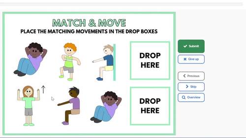 Match & Move Gross Motor Game | Boom Cards Deck by A Pedi PT | TPT