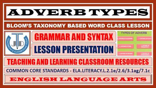 ADVERB TYPES: LESSON AND RESOURCES - 6 SESSIONS by JOHN DSOUZA | TPT
