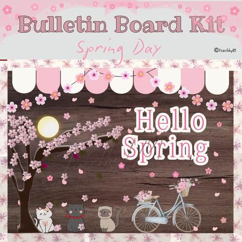 Hello Spring Bulletin Board Kit Classroom Decor l Happy Spring Bulletin ...