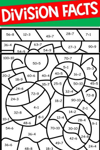 Christmas Color by Number Code Addition Subtraction Multiplication Division