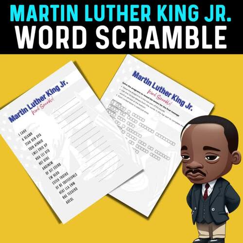 Martin Luther King Jr. Activities Word Scramble Game by Print Sheets ...