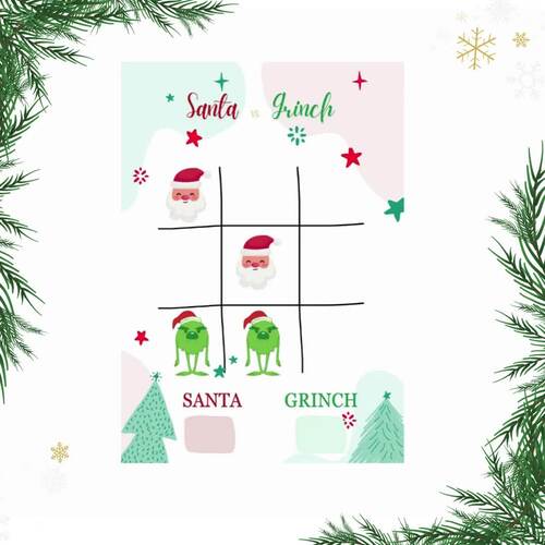 Santa vs Grinch Tic Tac Toe: Downloadable Christmas Family Game - Fun ...
