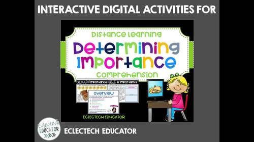 Determining Importance Digital and Printable Activities - Reading Skills