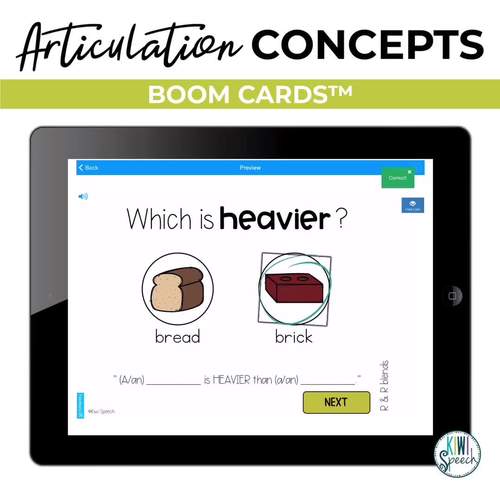 Articulation Concepts for Speech Therapy - PDF and BOOM CARD Combo Pack