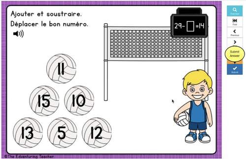 Adding and Subtracting to 30 Ajouter et Soustraire French Digital Boom Card