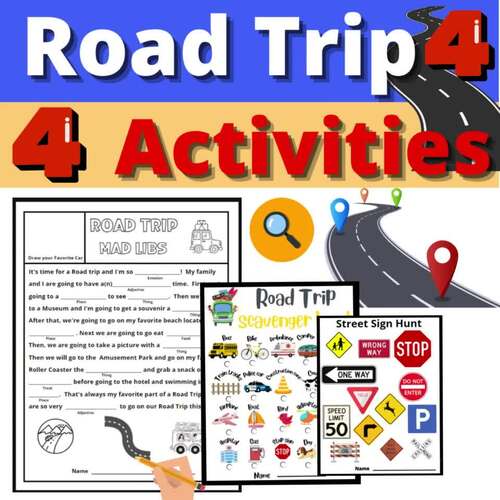 Road Trip Activity 4 Resource Children Family Car Travel Activity No Prep