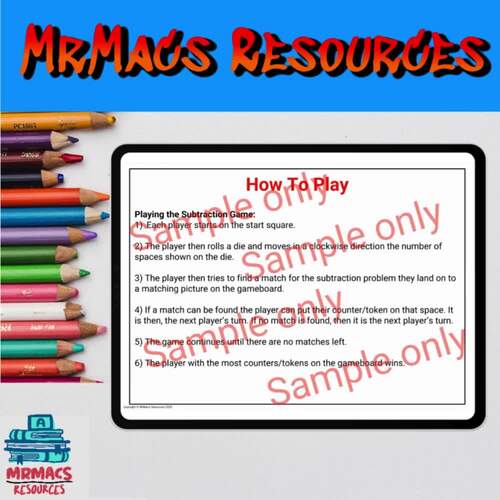 Australia Day Subtraction Maths Game Year 1 & Year 2 | One-Digit ...