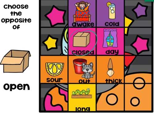 Distance Learning | Antonyms | Opposites | Mystery Pictures | Boom Cards