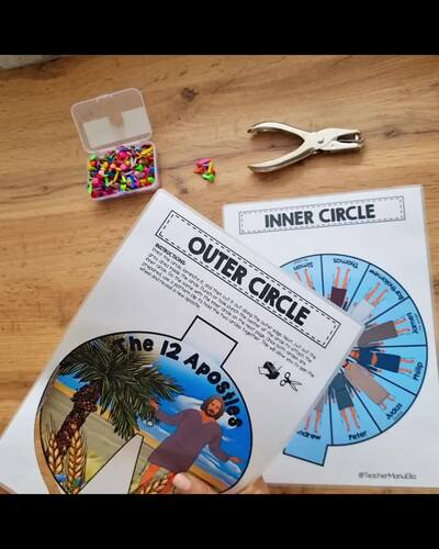 The 12 Apostles Crafts Spinner Wheel Christian Jesus Bible Stories ...