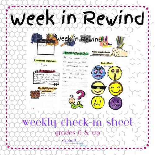 Weekly Check-in, Middle High School, ELA, ESL, SEL | TPT