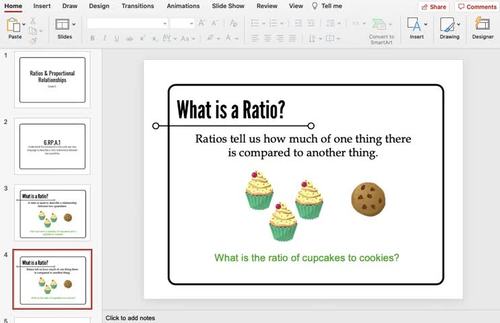 6th Grade Ratios Unit with Editable Lesson Slides and Task Cards