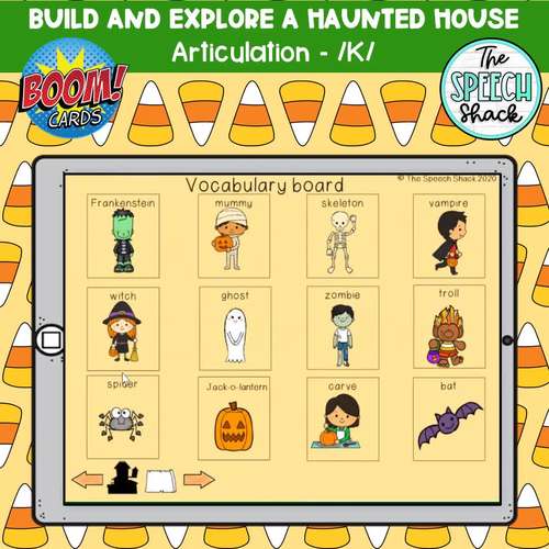 Halloween Haunted House Articulation BOOM Cards™ - /k/ by The Speech Shack