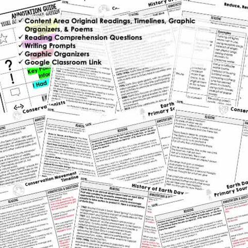 Earth Day DBQ Close Reading Activity with Google Classroom Link | TPT