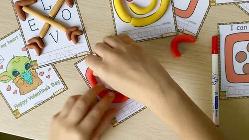 Valentines Day Play Dough Mats Fine Motor Skills Preschool Activity ...