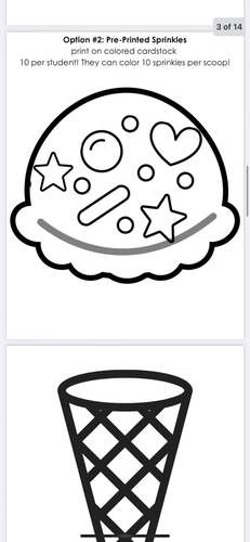 100th Day of School Ice Cream Craft with 100 Sprinkles by Kindergarten ...