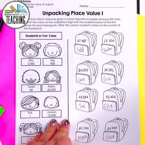 Math Place Value Worksheets: Printable Activities & Differentiated Cut ...
