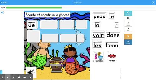 Distance Learning - Predictable Sentences French BOOM Cards BUNDLE