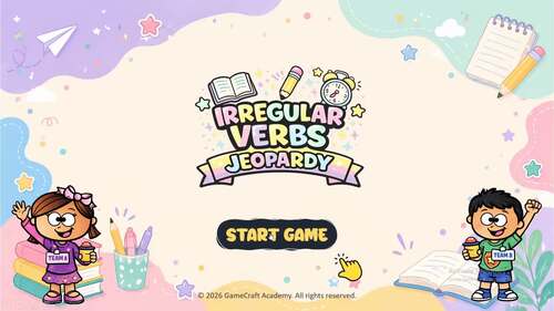 Irregular Verbs Jeopardy Game | Grammar PowerPoint | No Prep | Grades 3-5