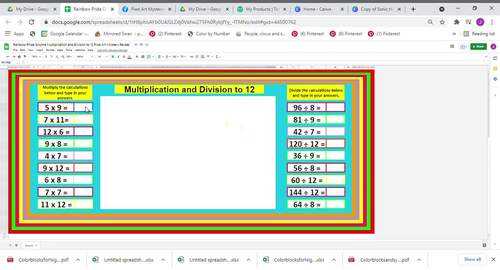 Rainbow Gnome Multiplication and Division to 12 Pixel Art Mystery Reveal