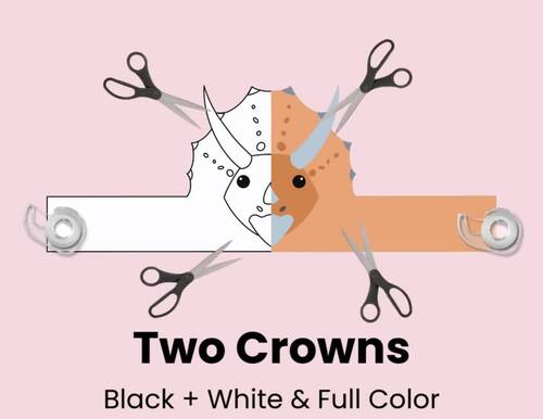 Dinosaur Crown / Party Hat / Mask / Costume / Animal / Headband ** Two ...