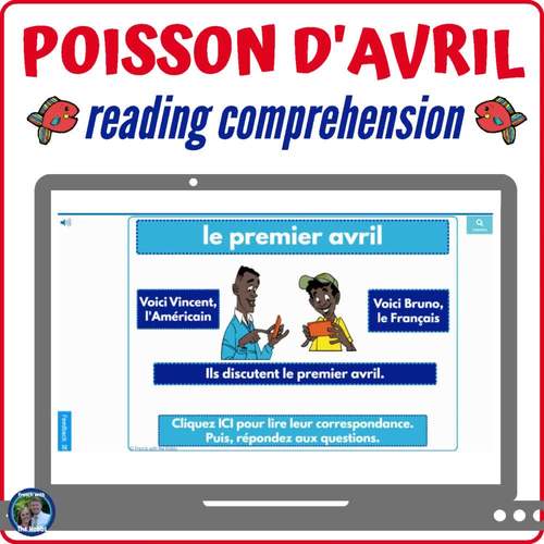 French Reading Comprehension le premier avril & poisson d'avril Boom Cards™