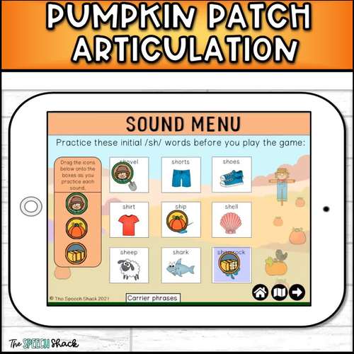 Fall Pumpkin Patch Articulation BOOM Cards™ - /sh/ by The Speech Shack