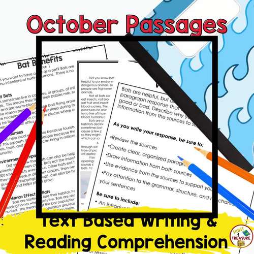 Bats Paired Passages | Reading Test Prep and Writing Prompts | 3rd Grade