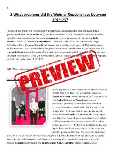 IB History: Authoritarian States - Hitler Entire Course Notes (1919-39)