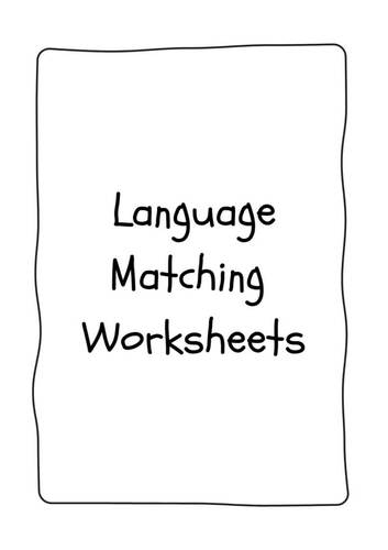 English Language Matching Worksheets by Worksheet Whisperer | TPT