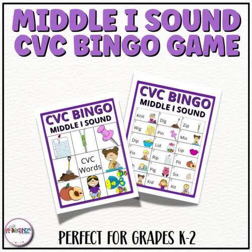 Editable CVC Middle Vowel I Bingo | Short I Phonics Game | CVC Words ...