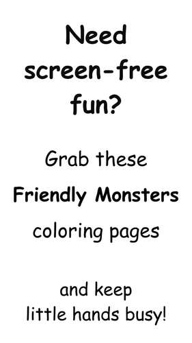 Friendly Monsters Coloring Pages | Cute Monsters Printable Activity for ...