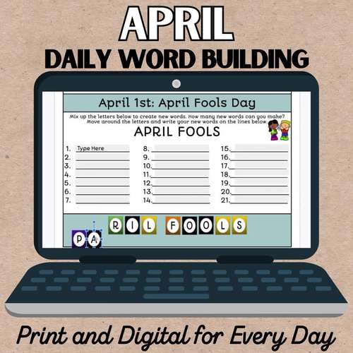 April Daily Word Building | Print and Digital Vocabulary Work for Every Day