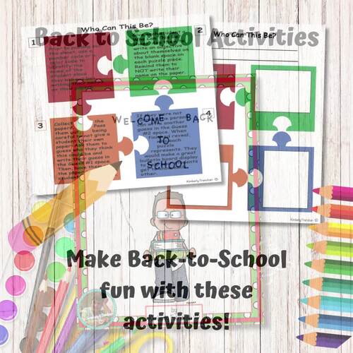Back to School Get Acquainted Activities by Chocolate 4 Teachers