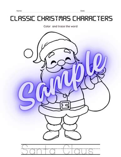 Christmas Coloring Quiz – Trace & Color Vocabulary Worksheets (PreK ...