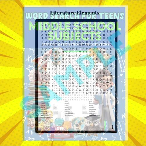 WORD SEARCH FOR TEENS-Middle School Subjects, 5th, 6th, 7th grades