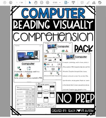 Technology Reading Comprehension with Visuals for Special Education