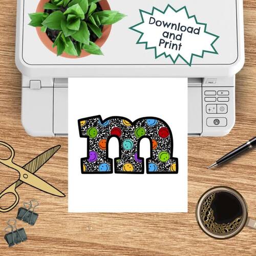 Happy Face Alphabet Letters A-Z Numbers 0-9 Symbols PDF Transparent PNGs