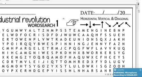 The Industrial Revolution Worksheets Crossword - Word Scramble - Word ...