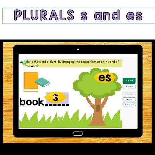 Plurals s and es BOOM™ CARDS by Limes and Lemons | TPT